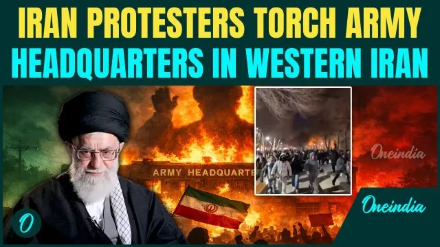 Iran Protesters BURN DOWN Army Headquarters in Western Iran | SHOCKING ...