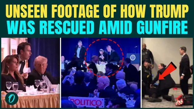 Unseen Footage Of Trump Under Fire At WHCP Dinner Hall | Trump Falls On ...